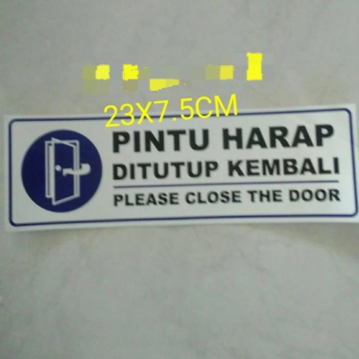 Jual STIKER VINYL 23×7,5cm PINTU HARAP DITUTUP KEMBALI sign rambu k3 ...