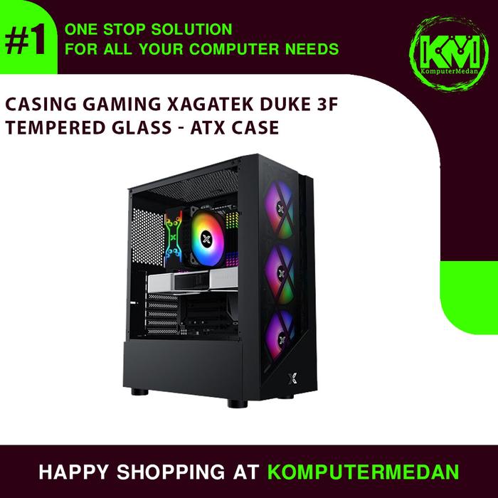 Promo CASING GAMING XAGATEK DUKE 3F TEMPERED GLASS - ATX CASE Cicil 0% ...