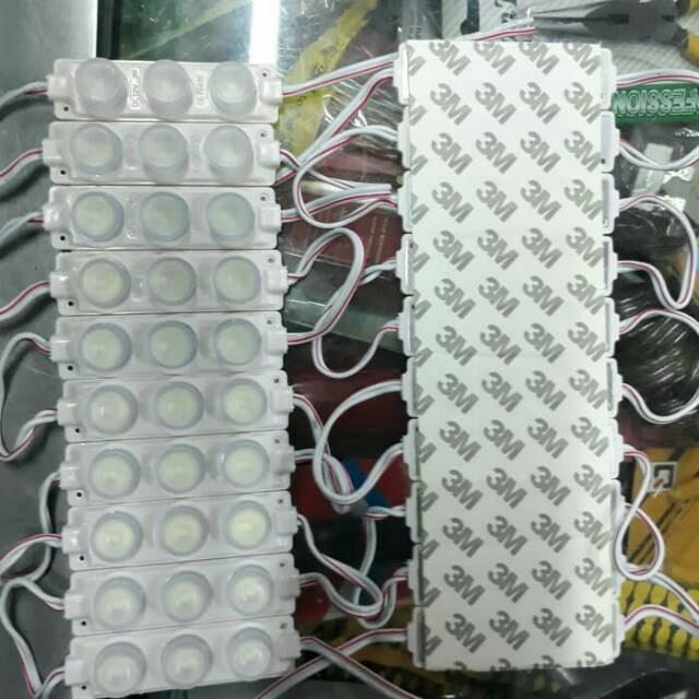 Jual Lampu LED Modul strip Mata besar 3 Mata SMD 3030 12volt 3watt- Putih - Putih - Jakarta ...