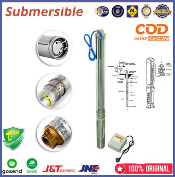 Jual Pompa Satelit / Submersible Casing Pipa 3Inch 1HP 750Watt Water ...