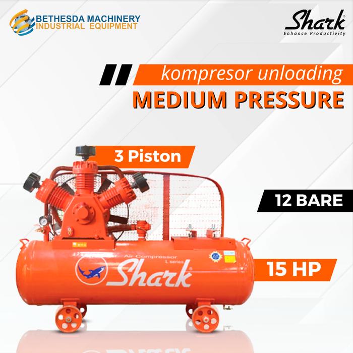 Jual Mesin kompresor Angin 15 HP 3 Piston Kosongan 12 Bare /Shark ...