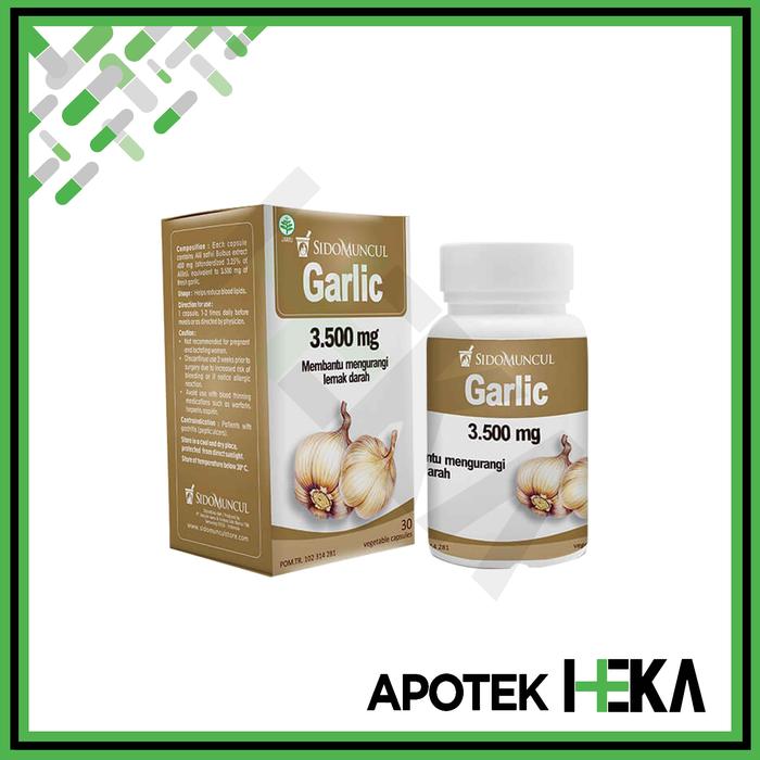 Jual Garlic 3500 mg Sido Muncul isi 30 Kapsul - Mengurangi Lemak Darah ...