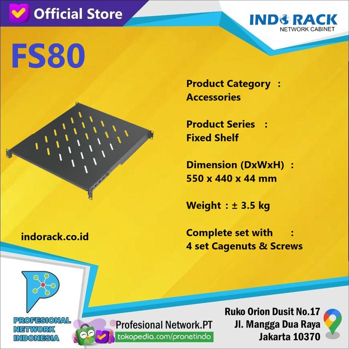 Jual FIXED SHELF 550MM FS80 - FIX SELF RAK FOR CLOSE RACK SERVER ...