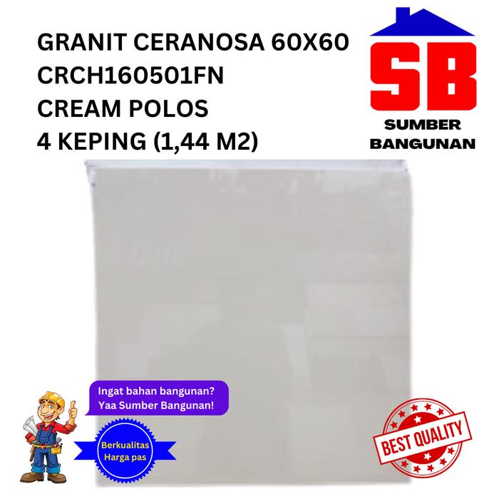 Promo GRANIT 60 X 60 CERANOSA CRCH160501FN CREAM 60X60 POLOS KW 1 KERAMIK - Kab. Purwakarta ...