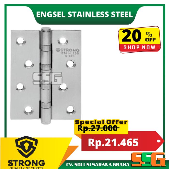 Jual Engsel Stainless STRONG STR 4X3X2 4BB SSS Engsel Pintu - Kota ...