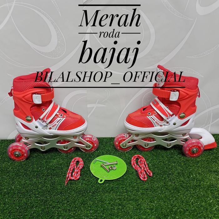 Jual SEPATU RODA INLINE SKATE DAN MODEL BAJAJ BONUS BAUT BAJAJ - merah ...