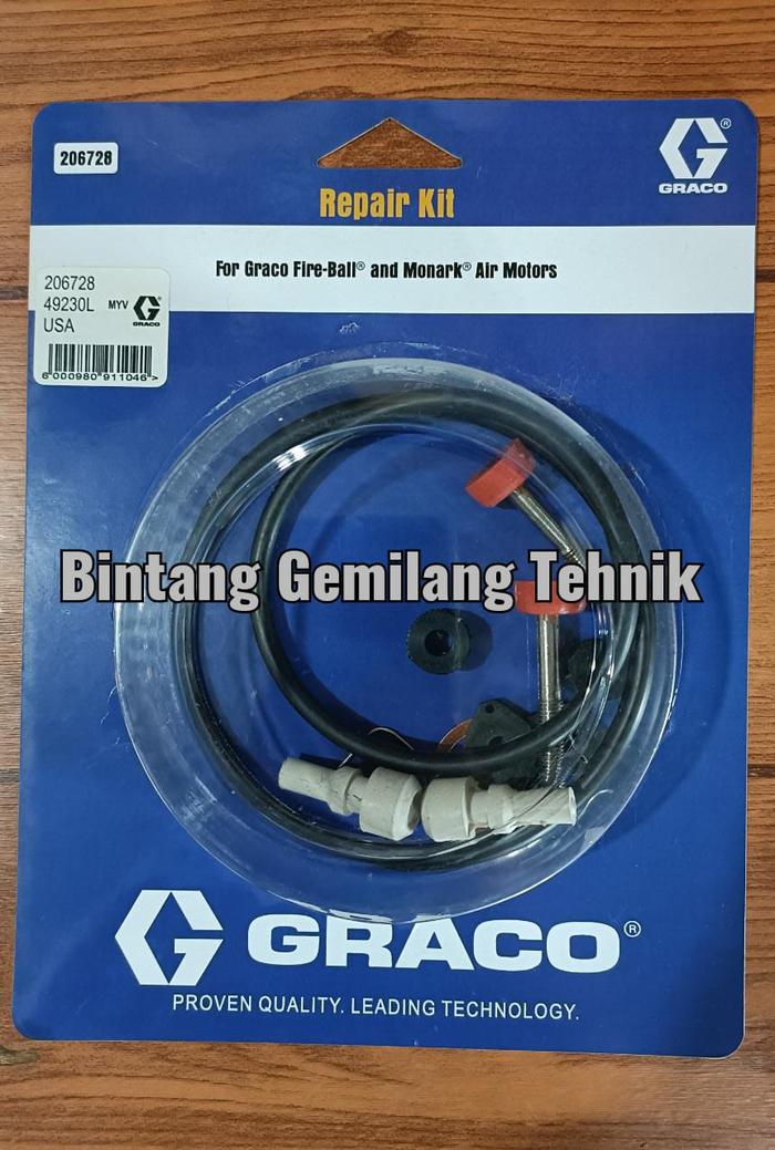 Jual Repair Kit Graco 206728 for fireball and Monark Air Motors - Kota ...