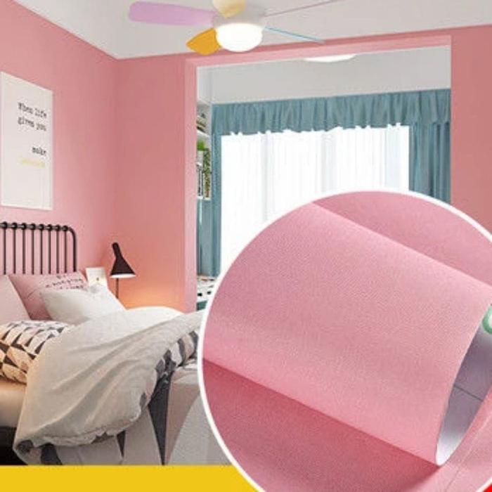 Jual Wallpaper Sticker Dinding Pink Polos Bertekstur Pastel - Jakarta ...