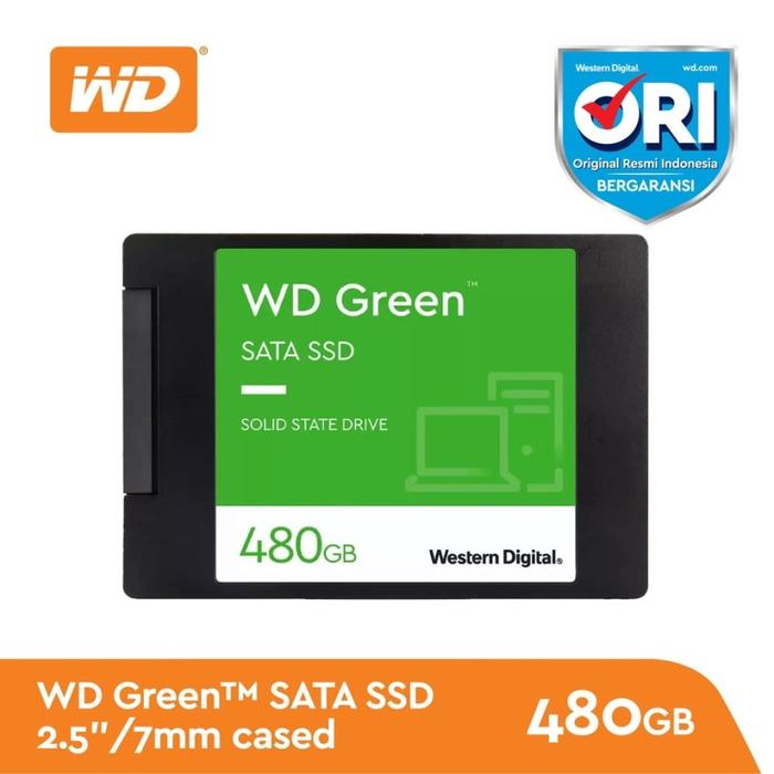Jual WD GREEN SSD 480GB SATA III 3D NAND 2.5 INCH Not 500GB - Kota ...