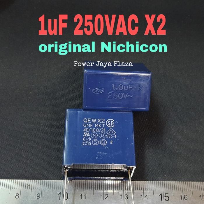 Jual Kapasitor MKT 1uF250VAC 1uF 250VAC X2 original Nichicon Japan ...
