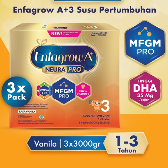 Jual Enfagrow A+3 Vanilla 3000gr /Susu enfagrow A+ 3 pertumbuhan ...