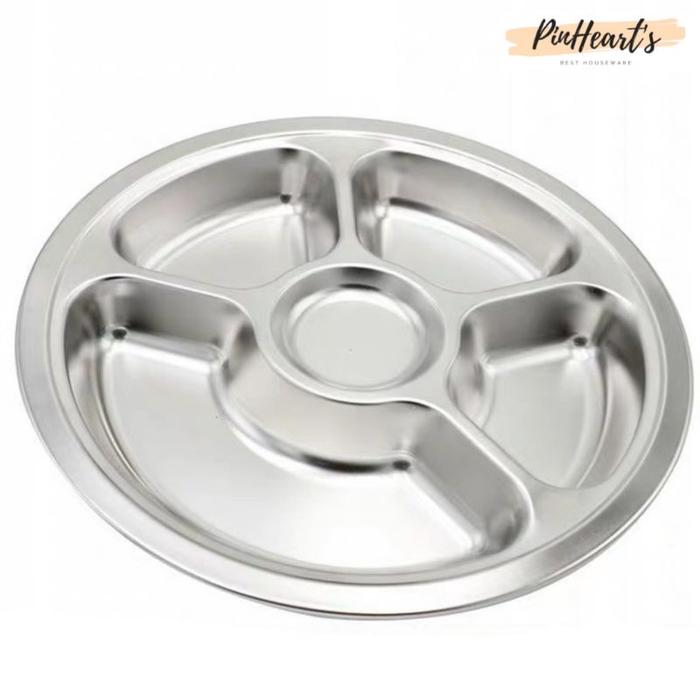 Jual FOOD TRAY BULAT TEBAL / PIRING MAKAN / OMPRENG STAINLESS BULAT ...