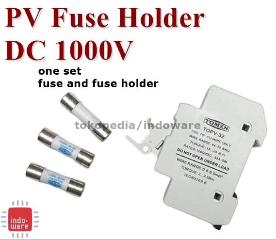Jual Fuse Holder 1P 10x38mm DC 1000V TOMZN Tegangan Tinggi Dan FUSE 25A ...