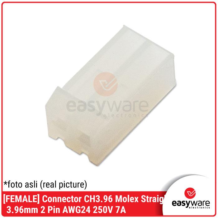 Jual Connector Molex 3.96mm 2 Pin CH3.96 Header Straight 2P CI51 ...