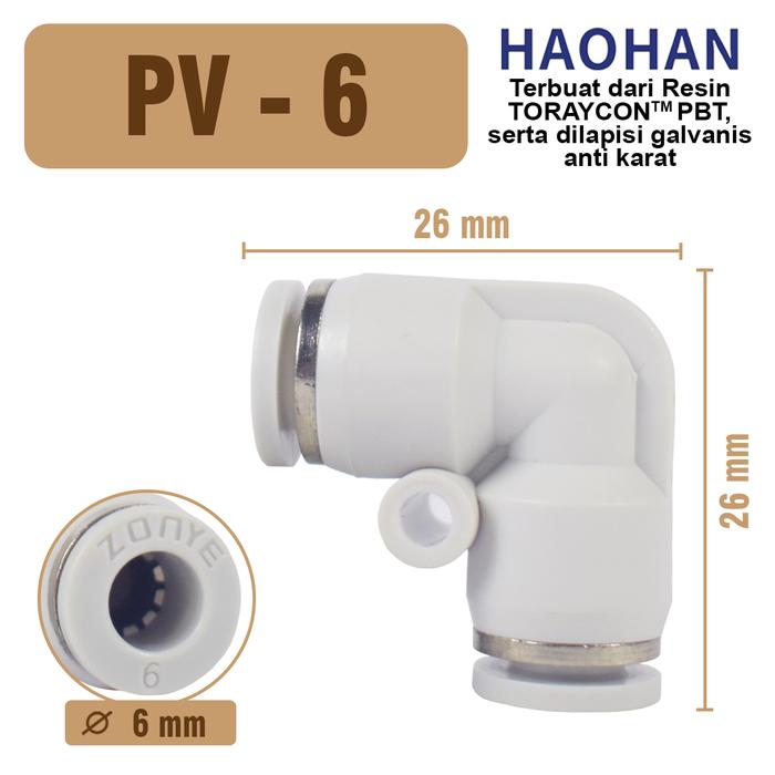 Promo PV FITTING PV ELBOW PNEUMATIC SELANG - PV-6 - Kota Surabaya - XIN ...
