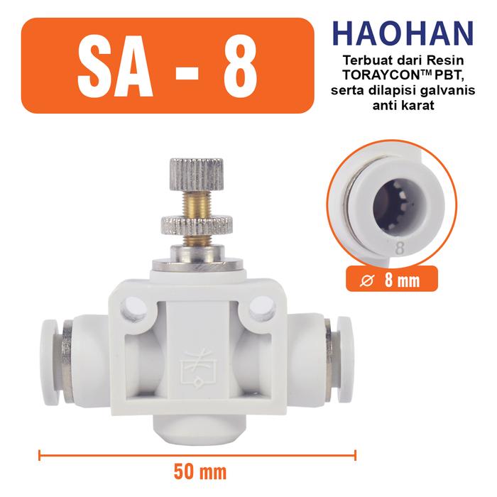 Promo Flow Speed Control Valve Fitting Pneumatic Kran Slip Lock Selang ...