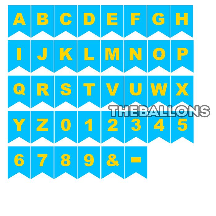 Jual Banner Huruf Nama Biru Gold - A - Kota Medan - Kingdomesballoonss ...