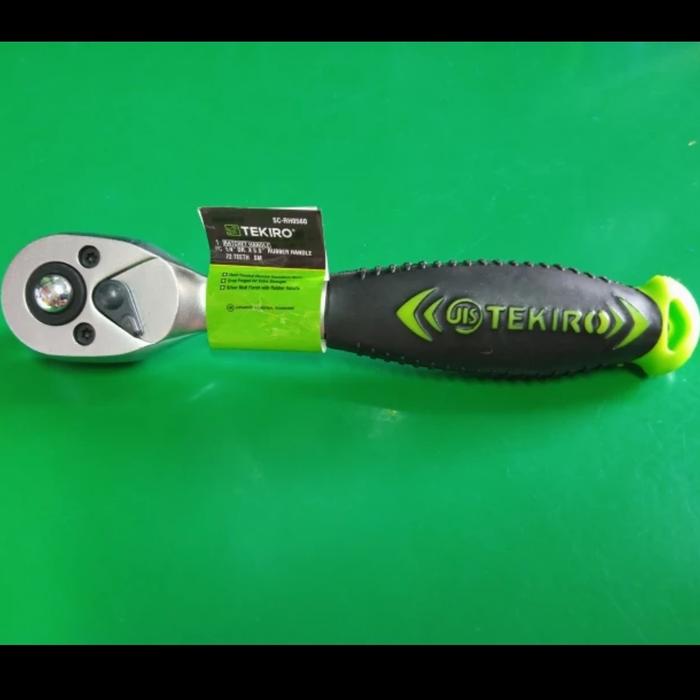 Jual Tekiro Gagang shock Ratchet 1/4 x 5.5 inch / Handle Ratchet karet ...