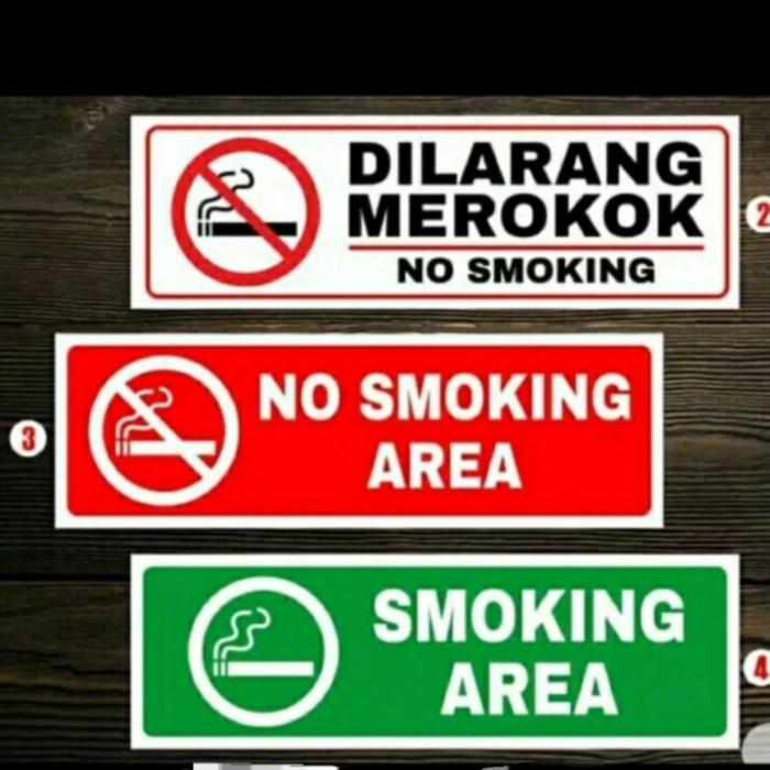 Jual STIKER 22×10cm NO SMOKING DILARANG MEROKOK sign rambu k3 - Gambar ...