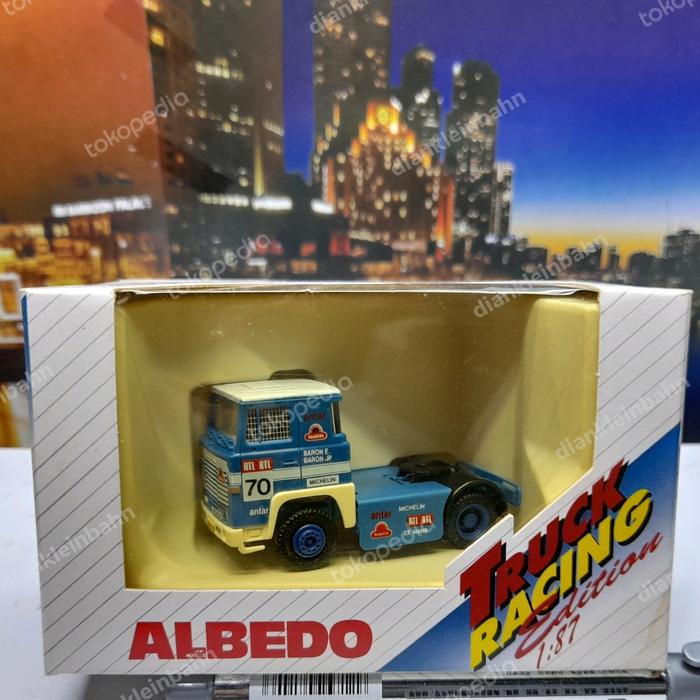 Jual Albedo Skala 1:87 Head Truck Scania racing Biru dalam box original ...