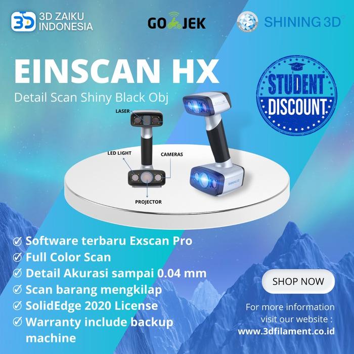 Jual Industrial Grade 3D Scanner Einscan HX for Detail Scan Shiny Black ...