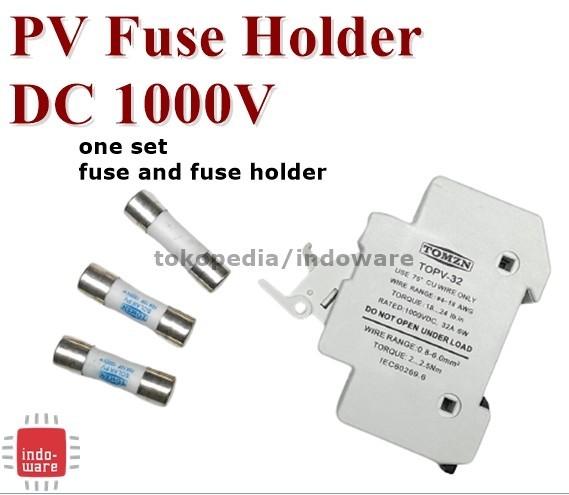 Jual Fuse Holder 1P 10x38mm DC 1000V TOMZN Tegangan Tinggi Dan FUSE 30A ...