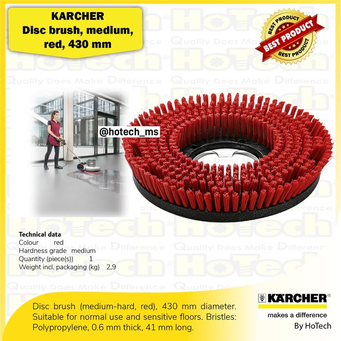 Jual Karcher Disc brush, medium, RED , 430 mm | Floor Scrubbers BDS 43/ ...