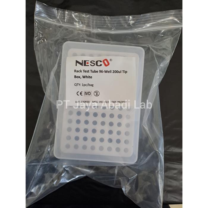 Jual rak yellow tips 20 - 200 ul isi 96 lubang autoclavable box tip ...