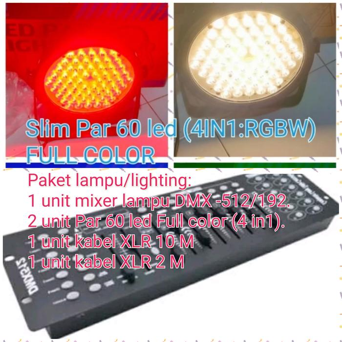 Jual Paket lighting/lampu dua slim Par 60 Led Full color dan Mixer ...