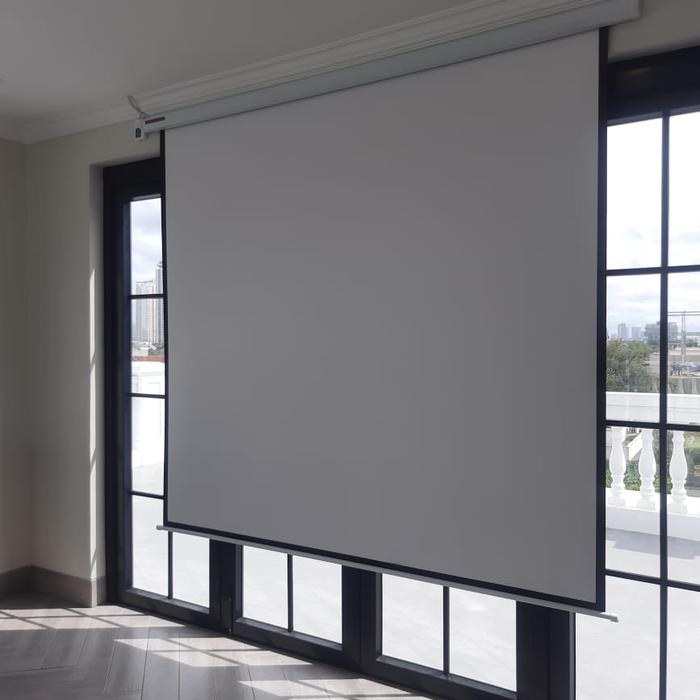 Jual layar proyektor motorized lebar 4m x panjang 2m /screen projector ...