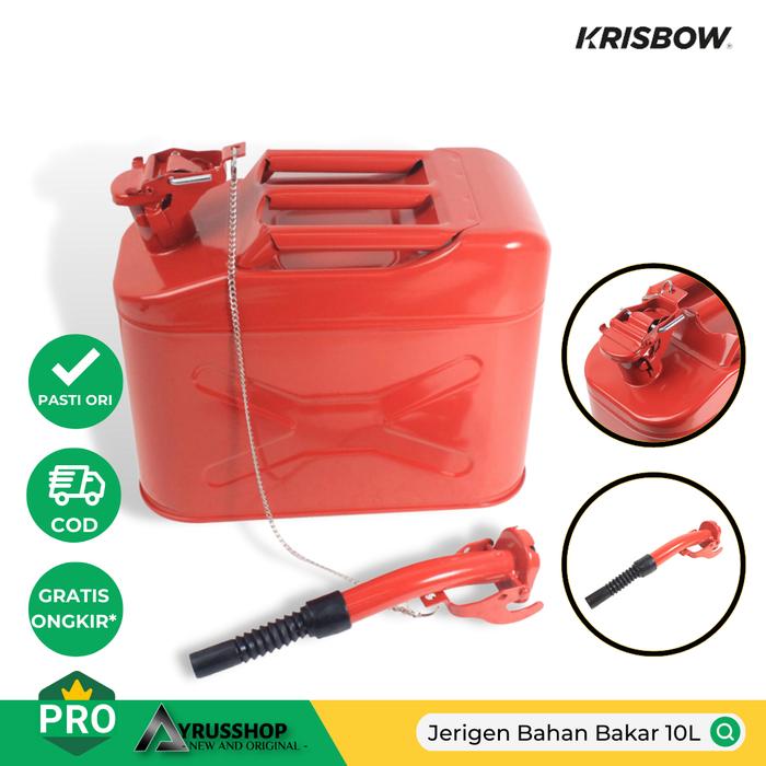 Jual Jerigen Bensin Solar BBM Metal 10L - Jerry Can Besi 10ltr Merah ...