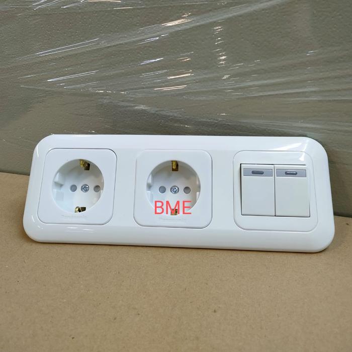 Jual Panasonic Stop kontak 2gang + Saklar Seri Hotel Lampu Iluminasi 2 ...