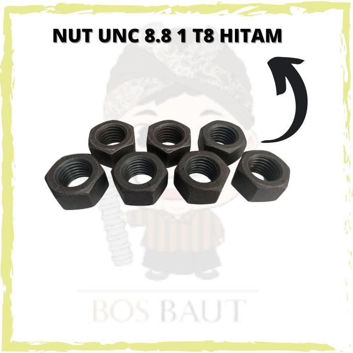 Jual Hexagon nut - Mur 8.8 baja Hitam 1" T8 - Kota Surabaya - Bos Baut ...