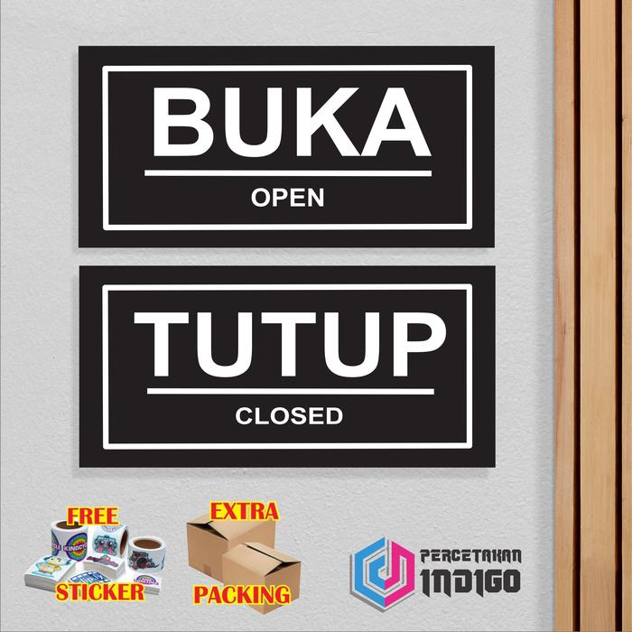 Jual Papan tanda sign board akrilik Buka Tutup gratis kop kaca - Kab ...