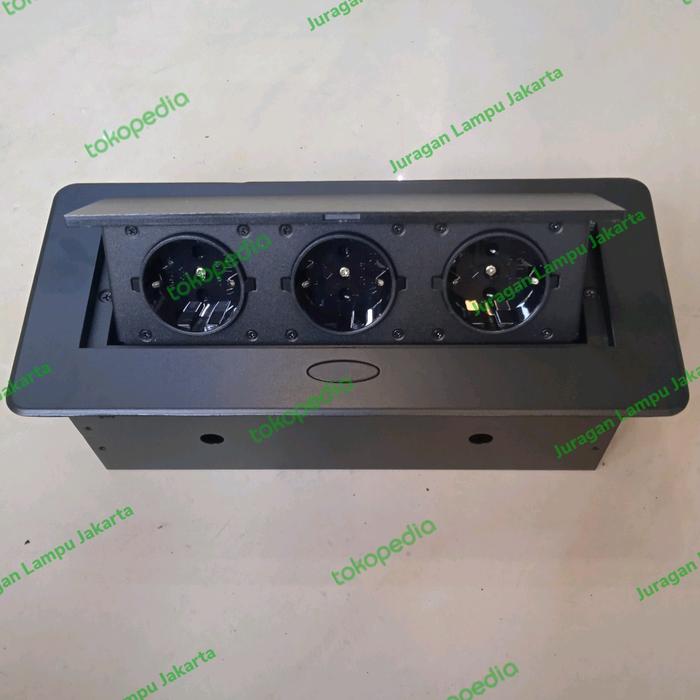 Jual STOP KONTAK MEJA HITAM ISI 3 LUBANG / STOPKONTAK MEJA - Jakarta ...