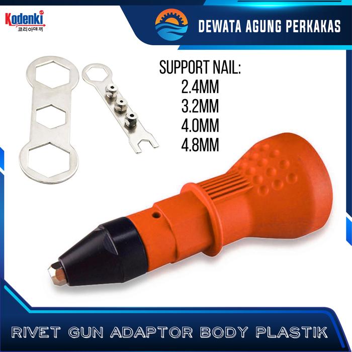 Jual Adaptor Tang Rivet Mesin Bor Ripet Paku Keling Rivet Gun Adapter ...