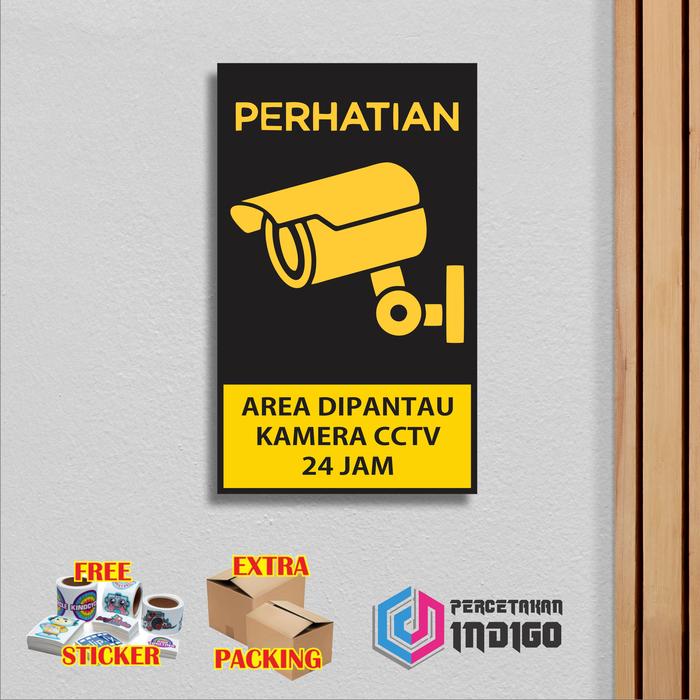 Jual Papan tanda sign board akrilik 15cmx25cm Area di pantau cctv ...
