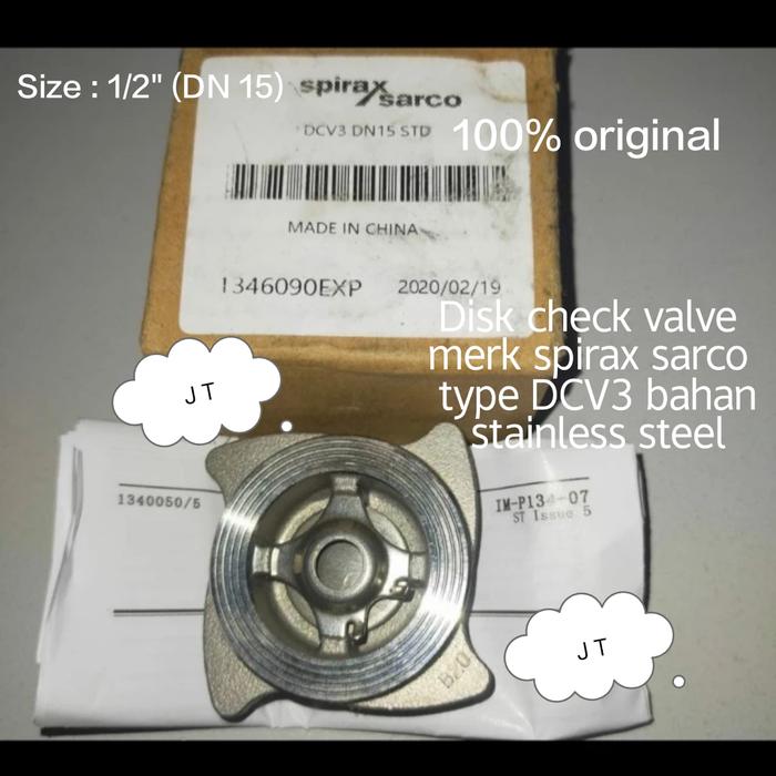 Jual Disk check valve spirax sarco DCV3 1/2 inch STD PN 40 - Kab ...