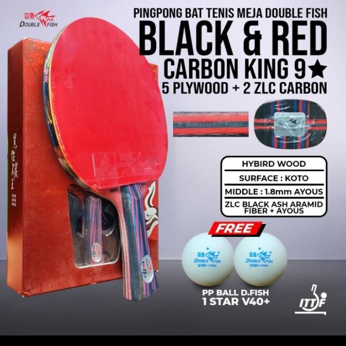 Jual Pingpong Bat Tenis Meja Double Fish Black & Red Carbon King 9 Star - Jakarta Timur - BILZIZ ...