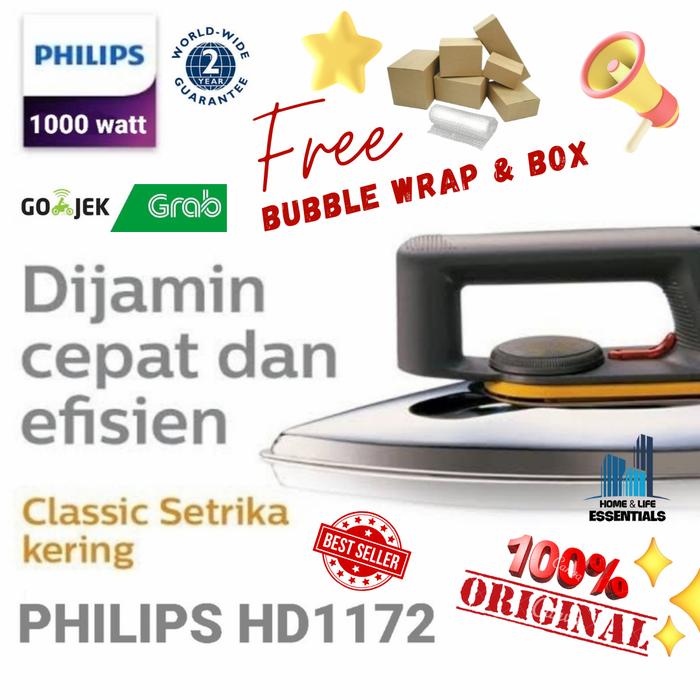 Jual Philips Setrika Hd1172 Dry Iron Classic 100% Original Strika ...