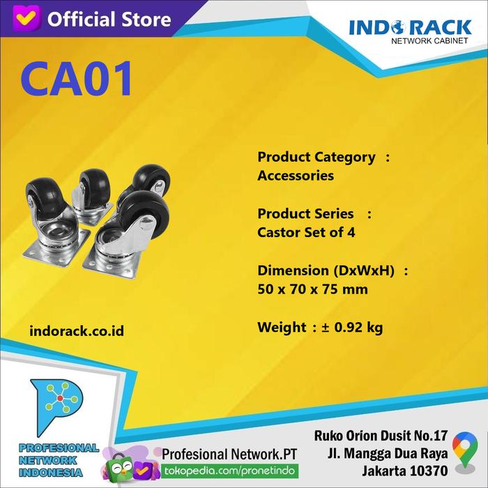 Jual CASTOR SET OF 4 CA01 - ACCESSORIES RODA RAK SERVER CLOSE RACK ...