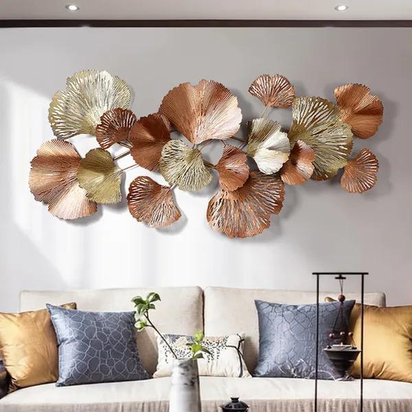 Jual Luxury hiasan dinding besi aesthetic motif bunga metal leaf Ginko ...