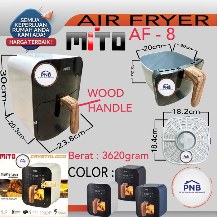 Jual MITO Crystal Series Air Digifry AF8 Airfryer Digital AF 8 Air Fryer - Kota Bogor ...