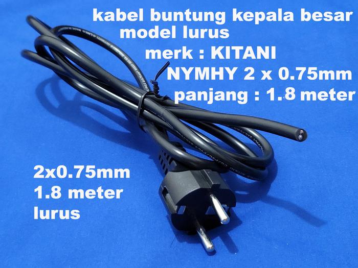 Jual kabel buntung kepala besar lurus 1.8m 2x0,75mm isi 2kabel KITANI ...