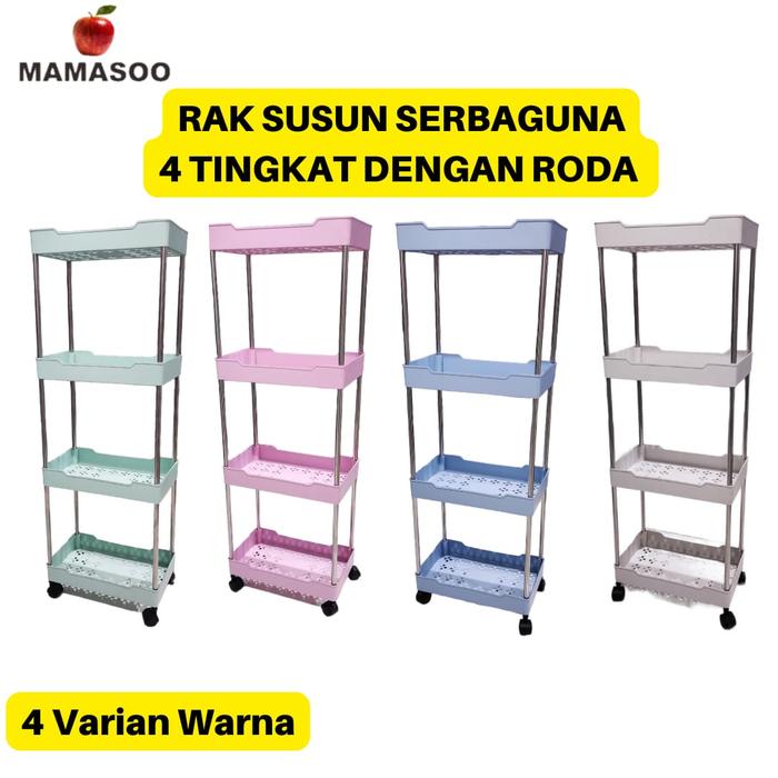 Jual Rak Troli 4 Susun Multifungsi Dapur,Kamar Mandi ,Salon Organizer ...