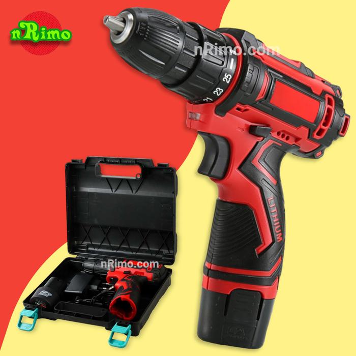 Promo Mesin Bor Listrik Tanpa Kabel Cordless Drill Electric Screwdriver ...