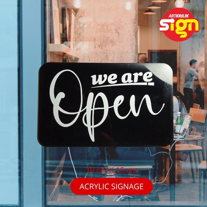 Promo SIGN LABEL OPEN CLOSE BOLAK BALIK HANGING ACRYLIC SIGN - Kota ...