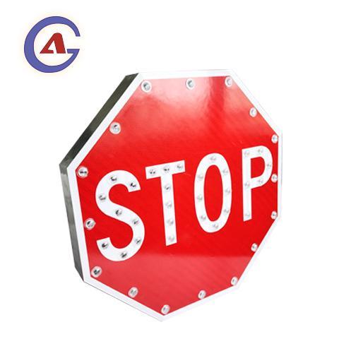 Jual Stop Sign Led Stop Sign Octagon Shape Solar Led Traffic Road Sign ...