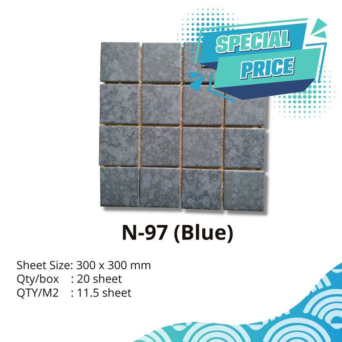 Jual Ceramic Tile Jepang Mosaik Gifu Tiles untuk Kolam N93 N97 - Biru ...