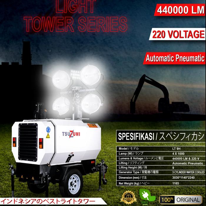 Jual Tower light Genset TSUZUMI 4x1000 watt Towerlight LT9H hydarulic ...
